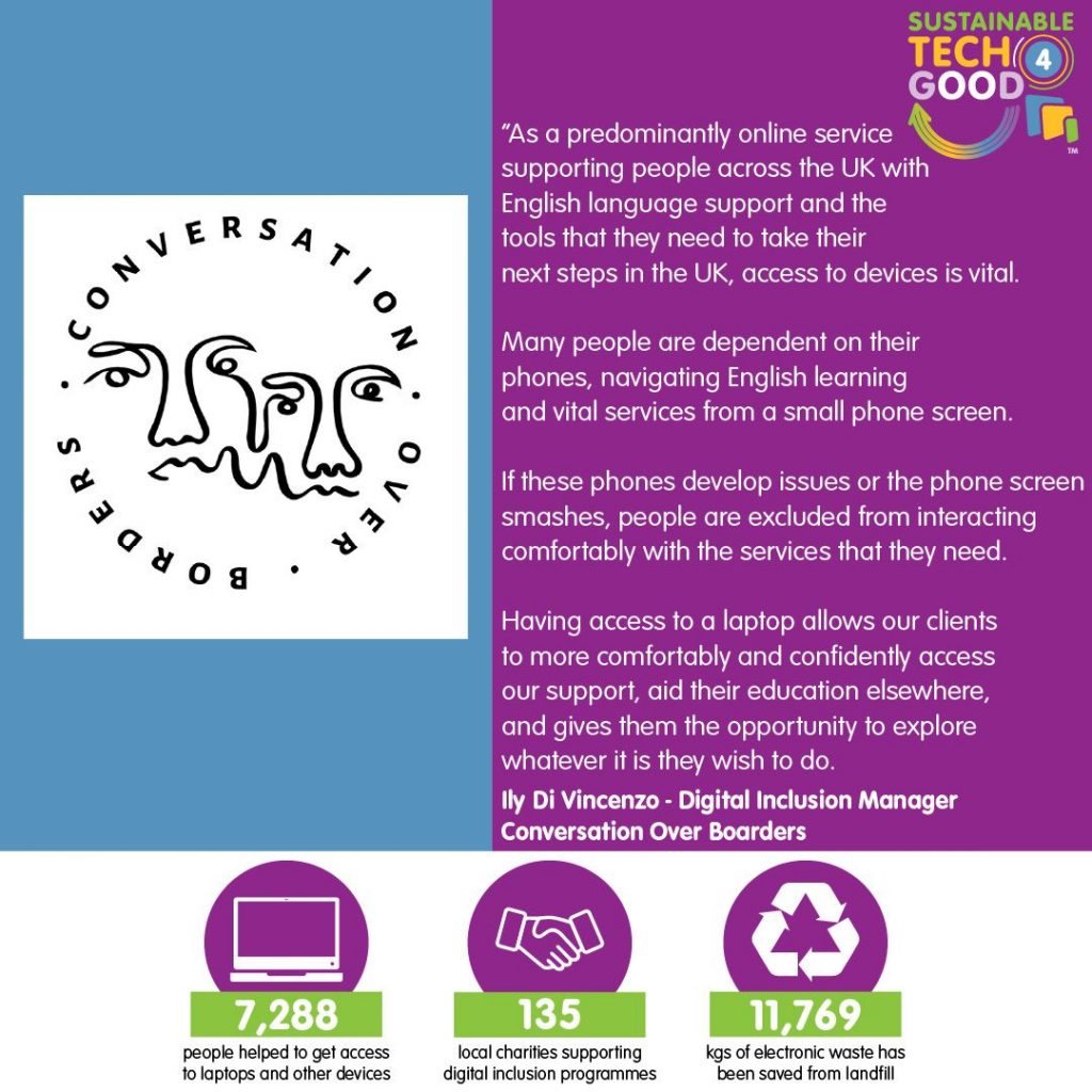 Laptop donation to Conversation Over Borders - Sustainable Tech 4 Good
