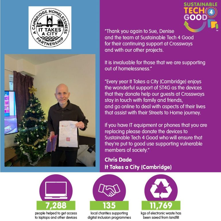 Device donation to It Takes A City - Sustainable Tech 4 Good